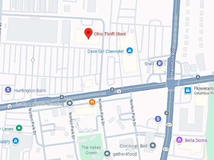 16. ohio thrift store (4618 e broad st) map