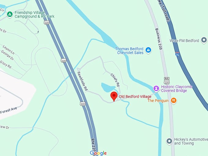 16. old bedford village map