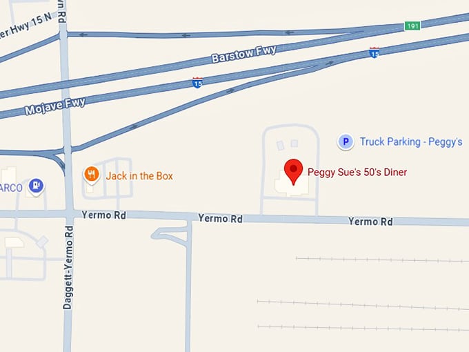16. peggy sue's 50's diner map