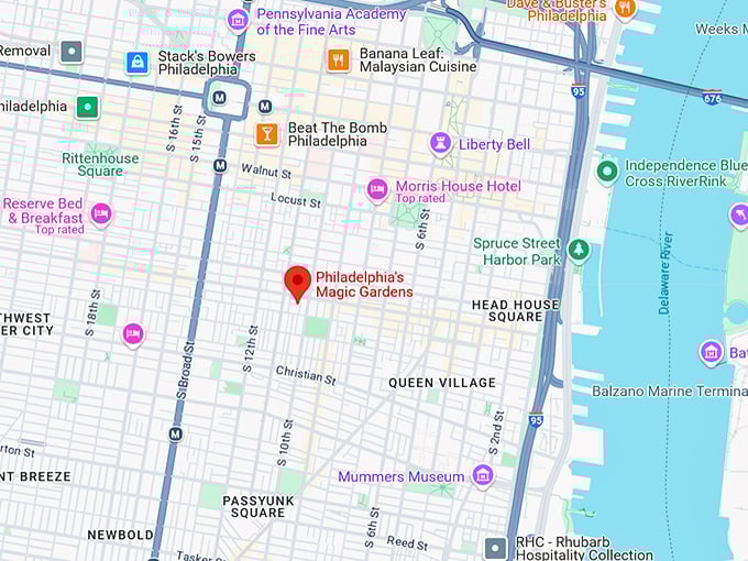 16. philadelphia's magic gardens map