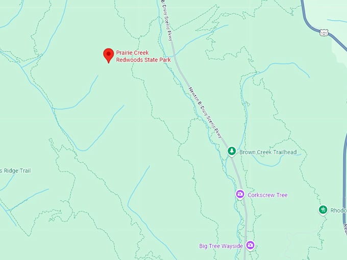 16. prairie creek redwoods state park map