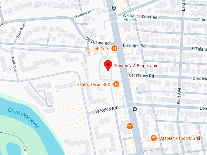 16. preston's a burger joint map