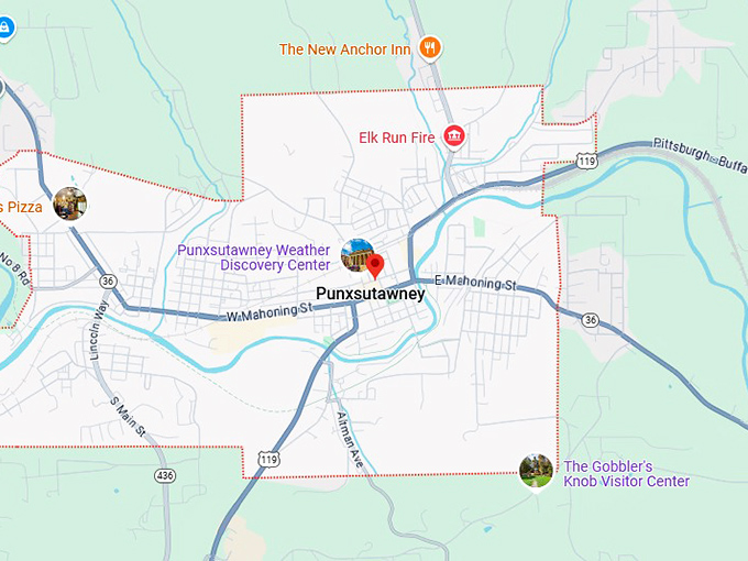 16. punxsutawney map