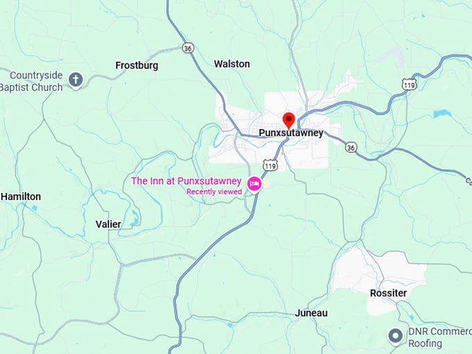 16. punxsutawney map