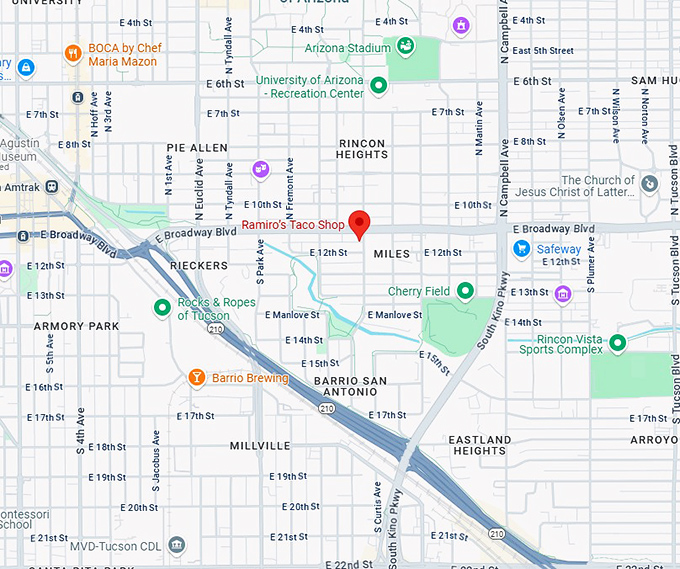 16. ramiro’s taco shop map