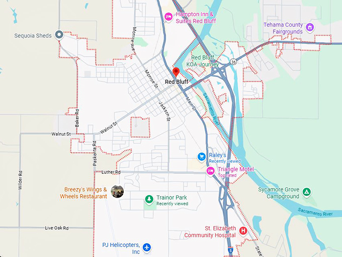16. red bluff ca map