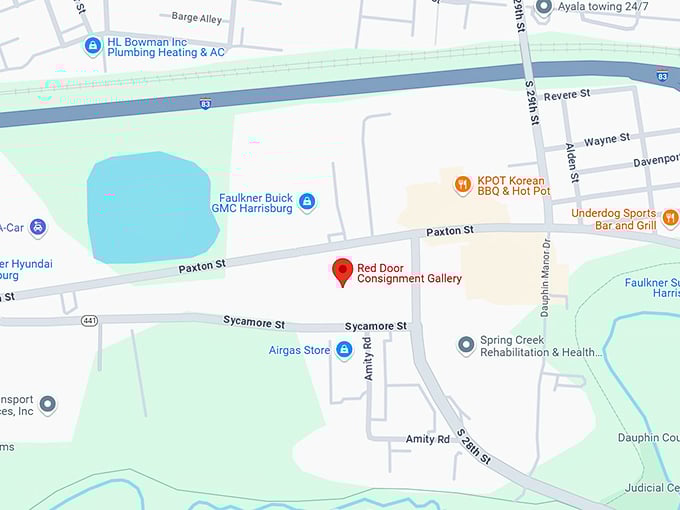 16. red door consignment gallery map
