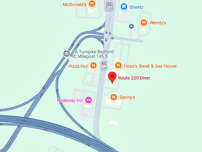 16. route 220 diner map
