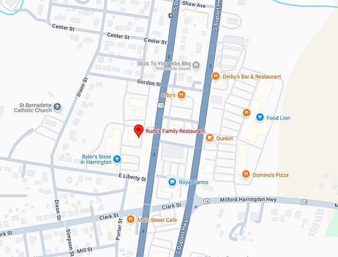 16. rudy's family restaurant map