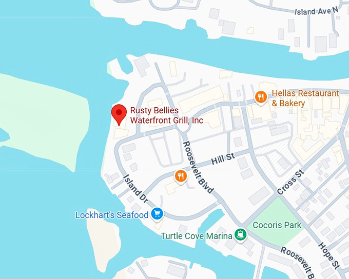 16. rusty bellies waterfront grill, inc. map