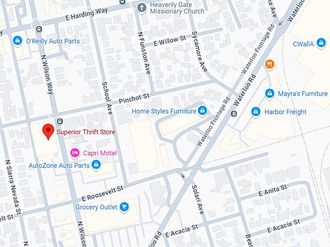 16. superior thrift store map
