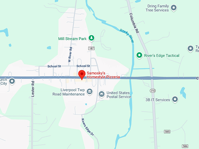 16. samosky’s pizza map
