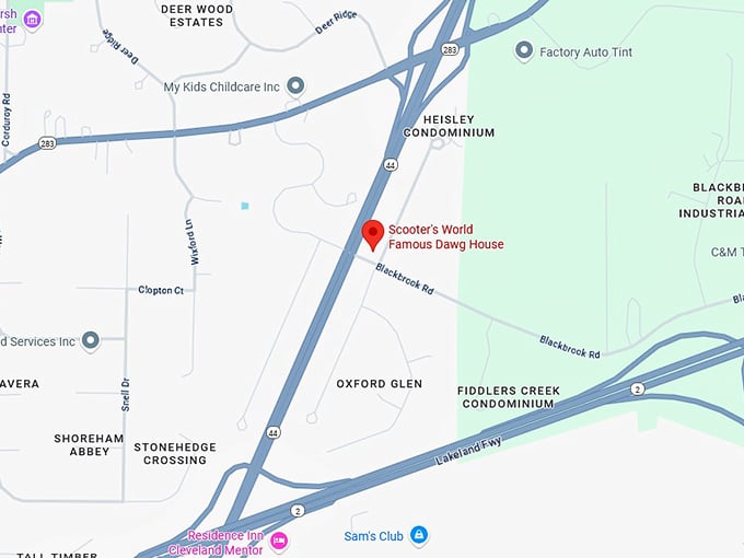 16. scooter's world famous dawg house map