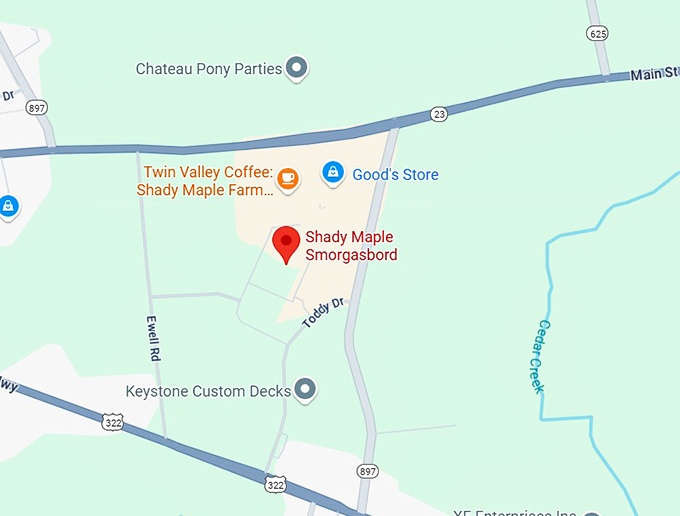 16. shady maple smorgasbord map