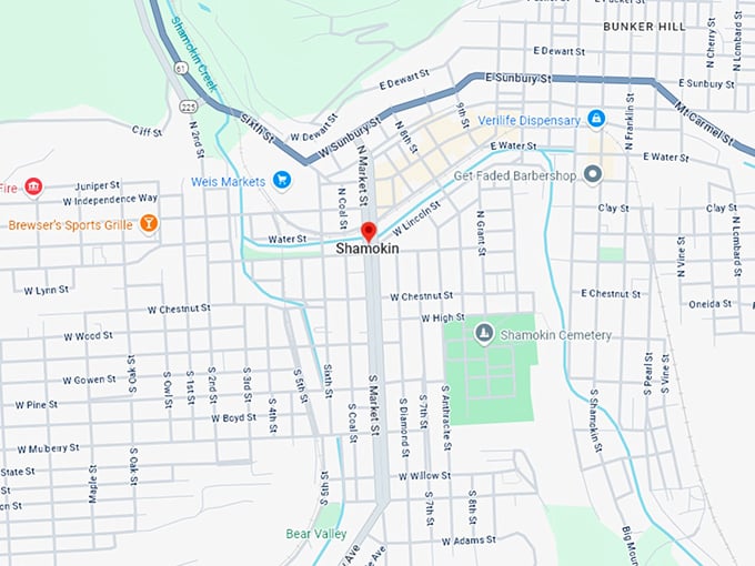 16. shamokin, pa map