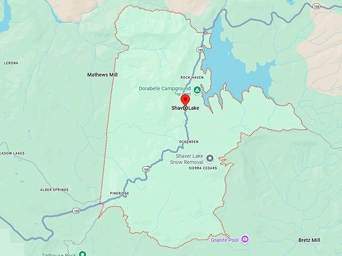 16. shaver lake map