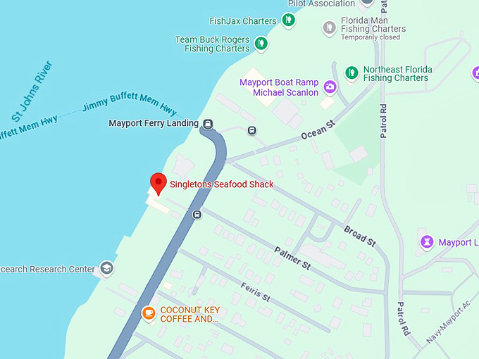 16. singleton’s seafood shack map