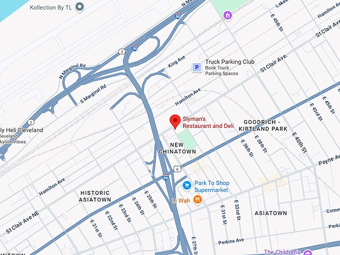 16. slyman's restaurant and deli map