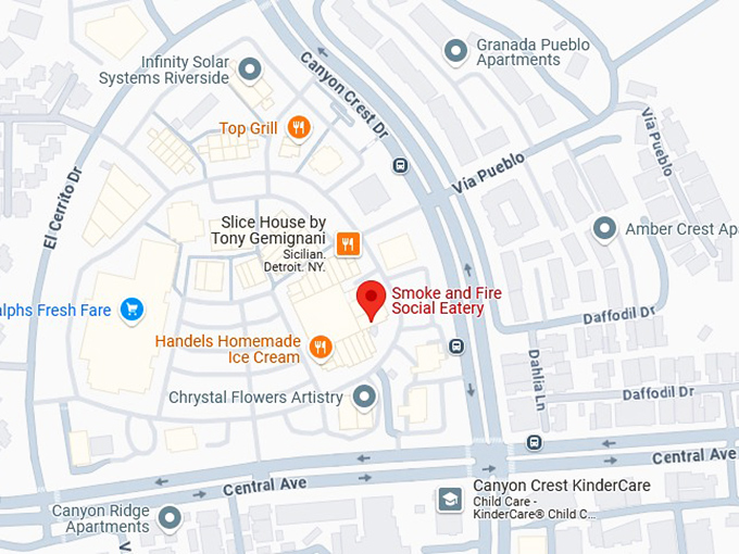 16. smoke and fire social eatery map