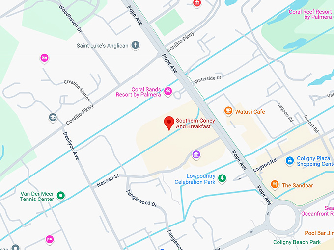 16. southern coney and breakfast map