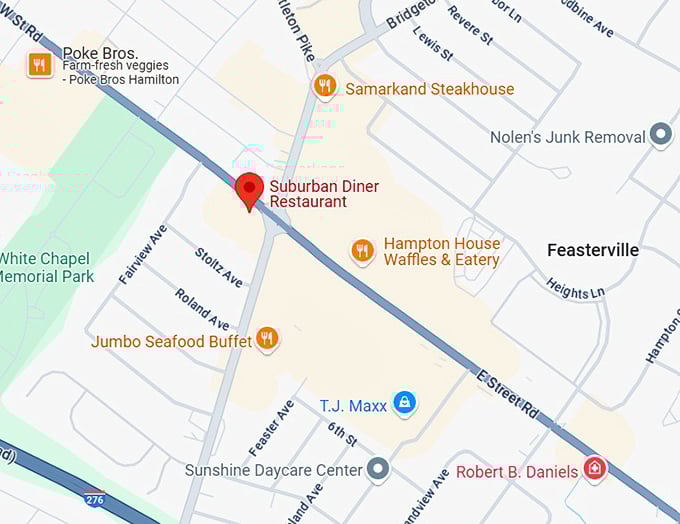 16. suburban diner map