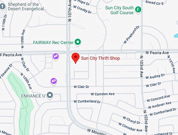 16. sun city thrift shop map