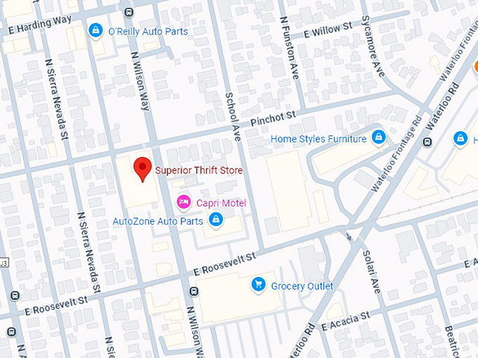 16. superior thrift store map