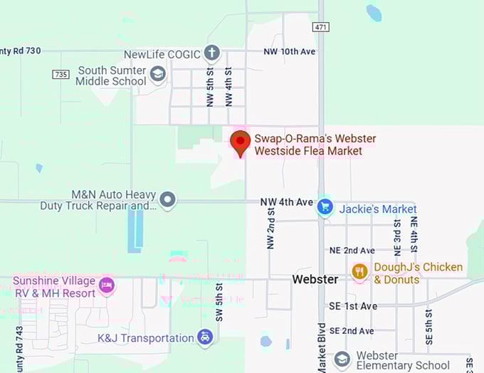 16. swap o rama's webster westside flea market map