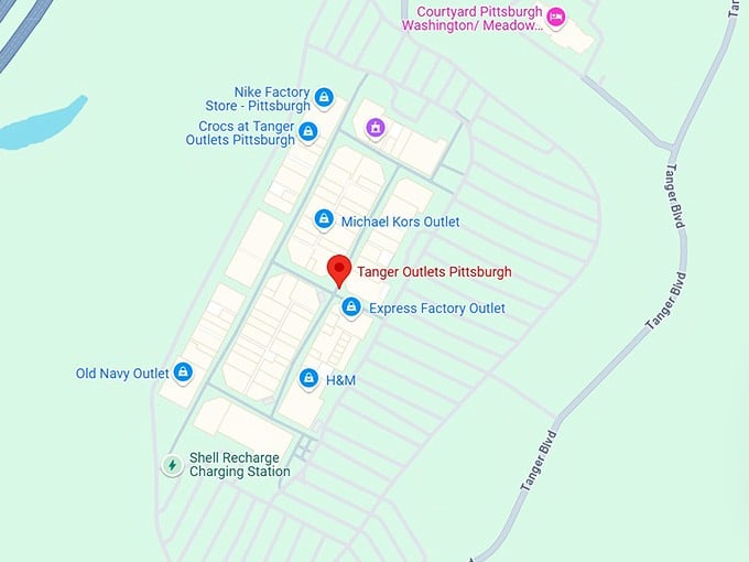 16. tanger outlets pittsburgh map