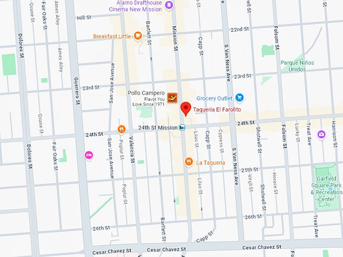 16. taquería el farolito map