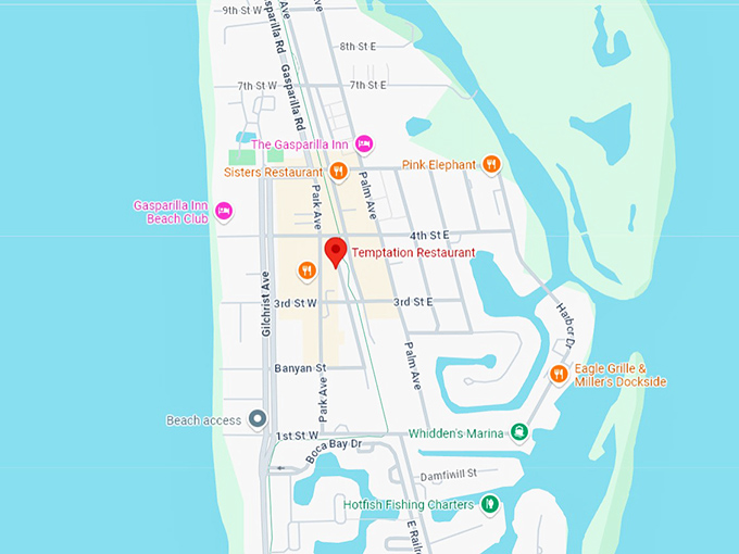 16. temptation restaurant map