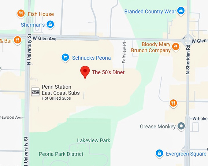 16. the 50's diner map