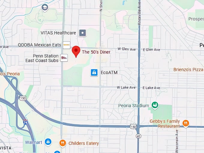 the 50’s diner map