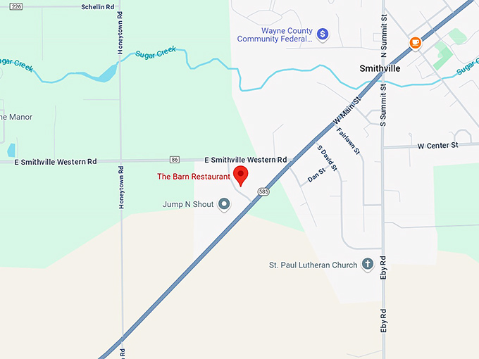 16. the barn restaurant map