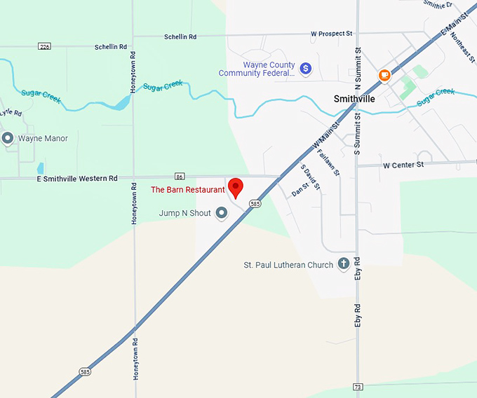 16. the barn restaurant map