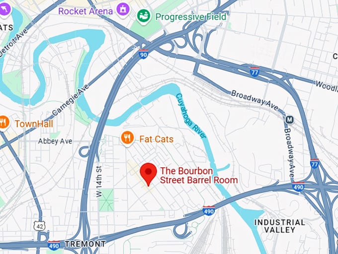16. the bourbon street barrel room map