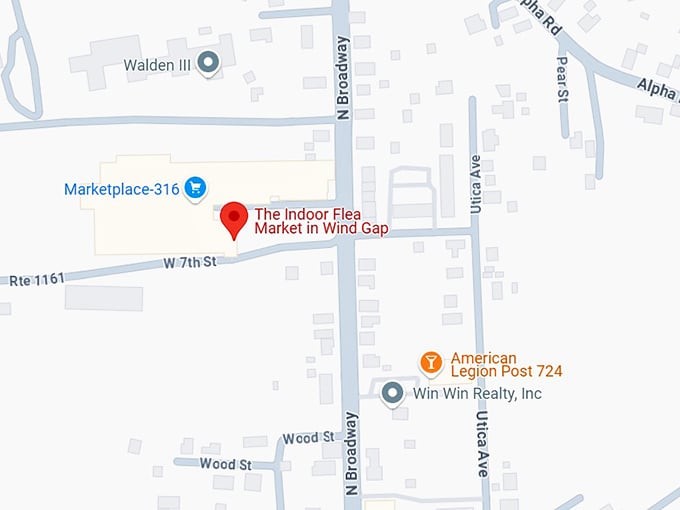 16. the indoor flea market in wind gap map