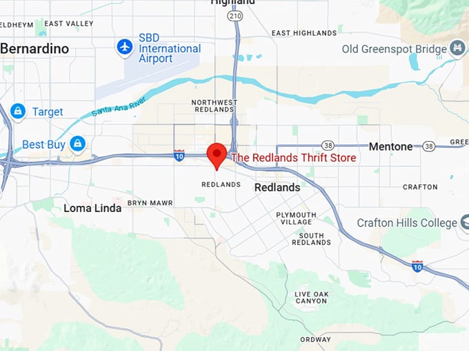 16. the redlands thrift store map
