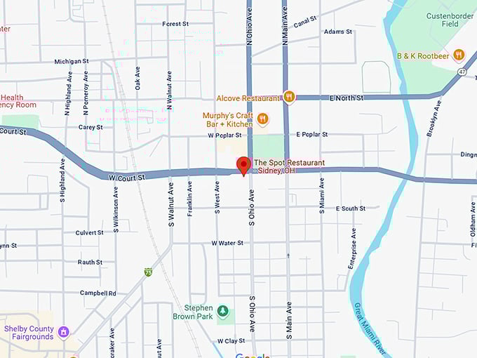 the spot restaurant sidney, oh map