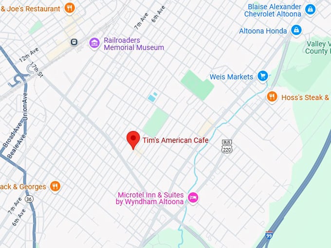 16. tim's american cafe map
