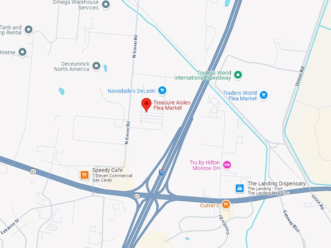 16. treasure aisles flea market map
