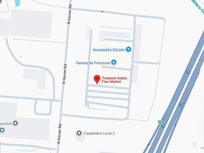 16. treasure aisles flea market map