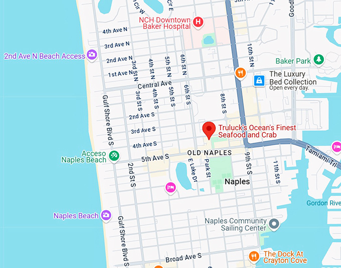16. truluck’s ocean’s finest seafood map
