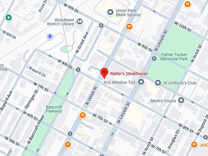 16. walter's steakhouse map