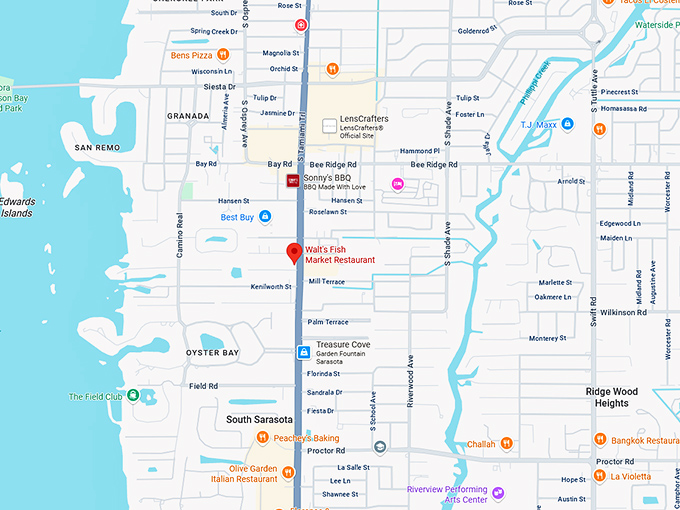 16. walt's fish market restaurant map