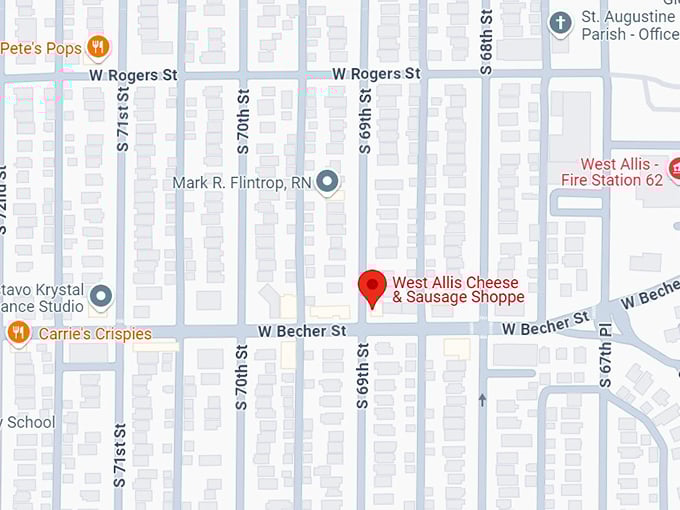 16. west allis cheese & sausage shoppe map