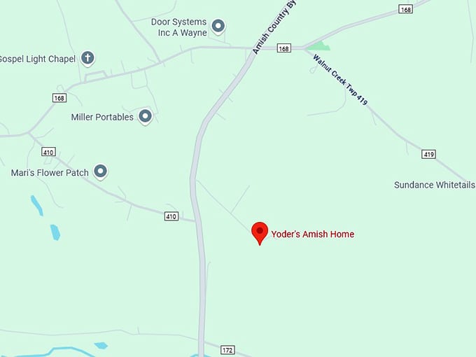 16. yoder's amish home map