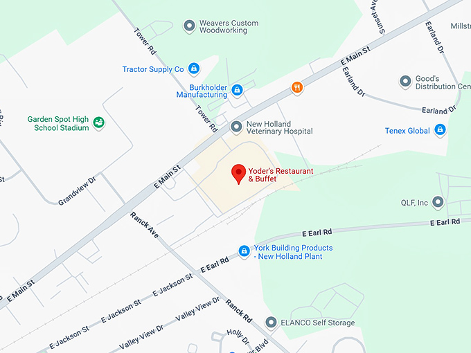 16. yoder’s restaurant & buffet map