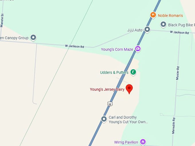 16. young's jersey dairy map