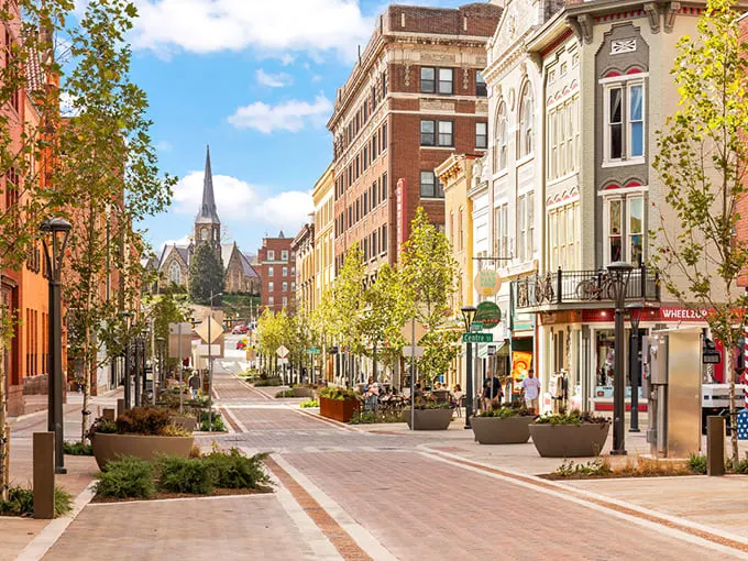 Cumberland's historic downtown beckons with brick-lined streets and church spires reaching skyward. Small-town charm with big personality!